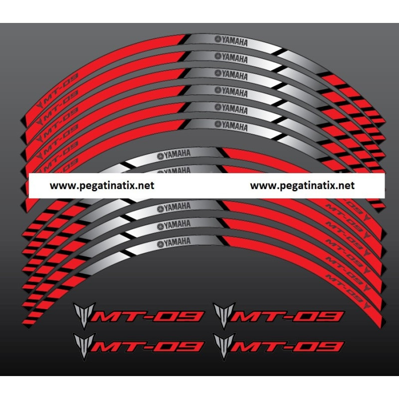 Yamaha MT-09 wheel stickers decals rim stripes Laminated MT09 Grey