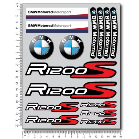 BMW Motorrad R1200S 2 parts motorcycle sticker decal set Laminated 22 ...