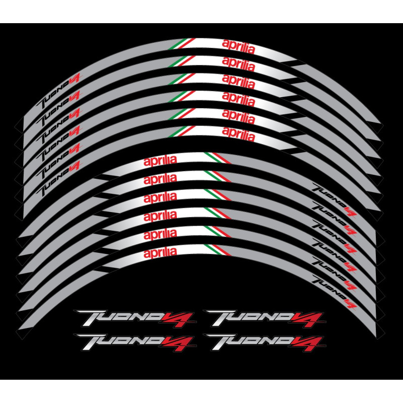 Aprilia Tuono V4 Wheel decals stickers rim stripes Tuono Factory ...