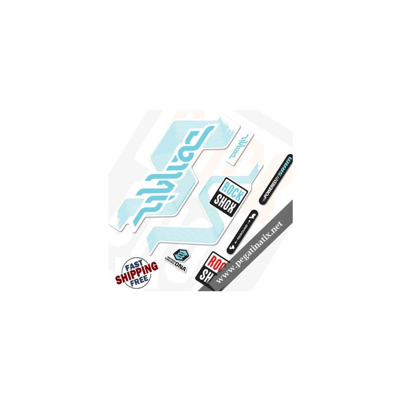 Adhesivo sticker horquilla blanca ROCK SHOX DOMAIN